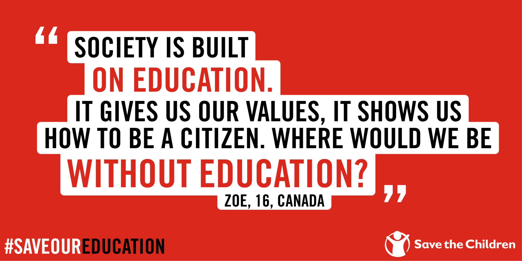 Tell My Leader to Save Our Education - Save the Children Canada